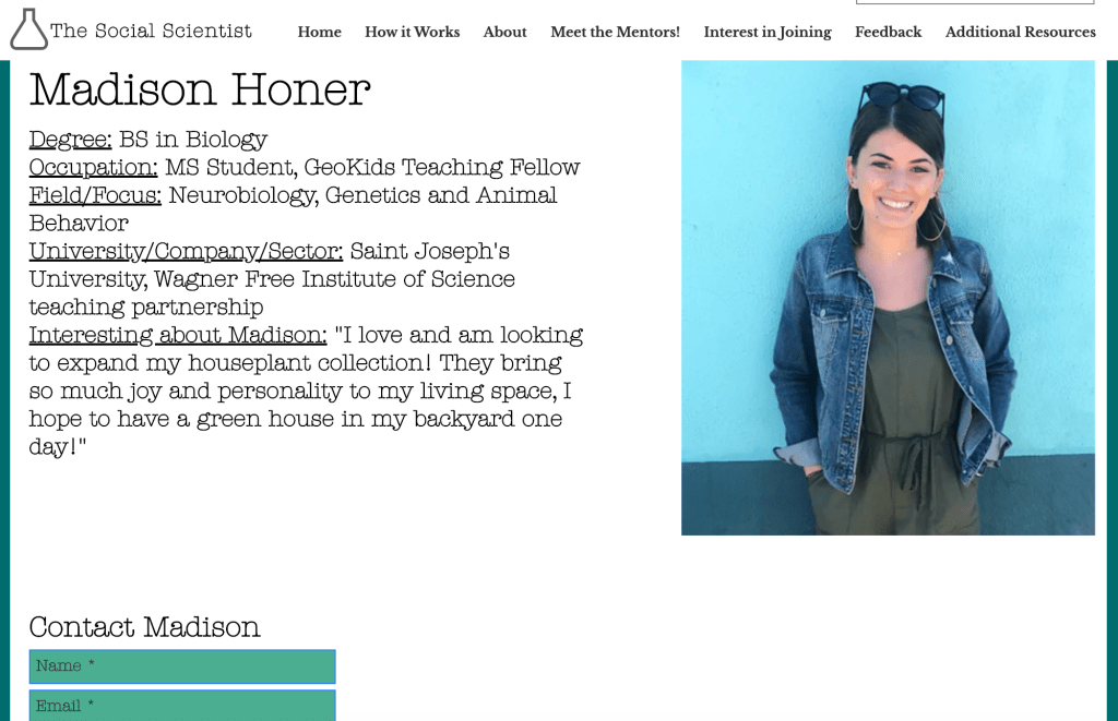 Science Outreach – Madison (Honer) Lineberger